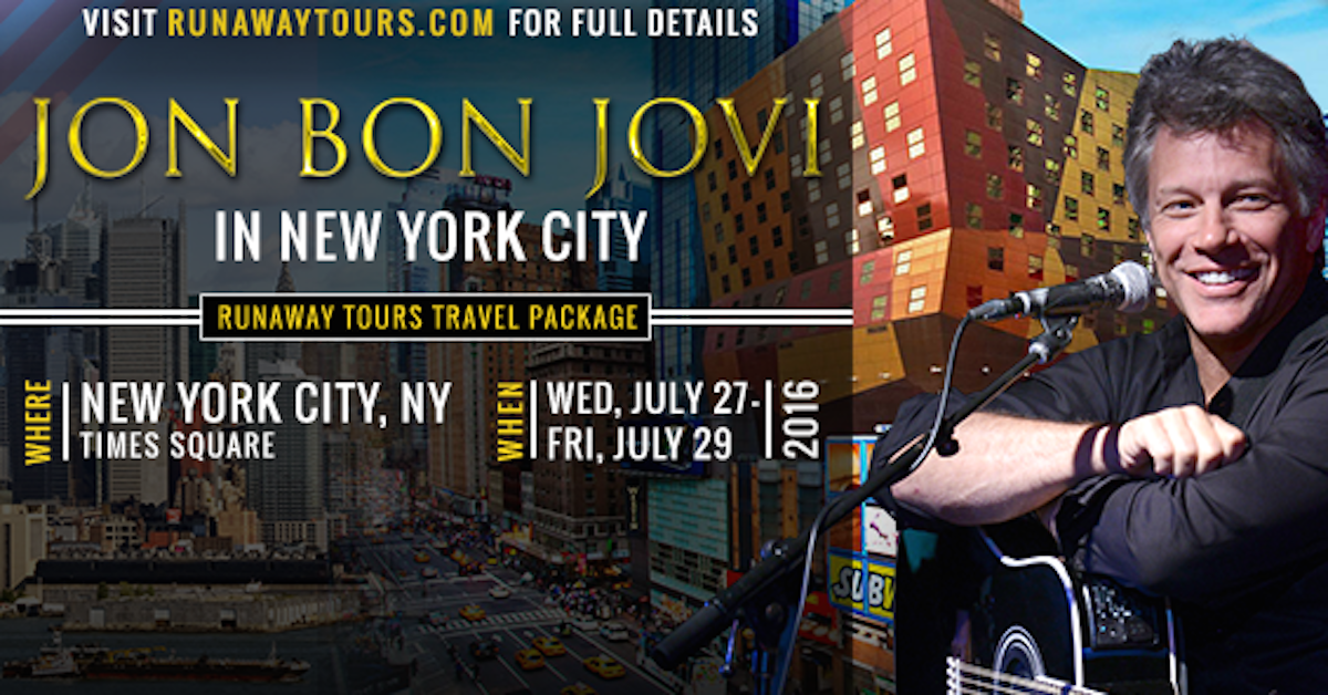 Jon Bon Jovi Reveals NYC Runaway Tours Package | Best Classic Bands