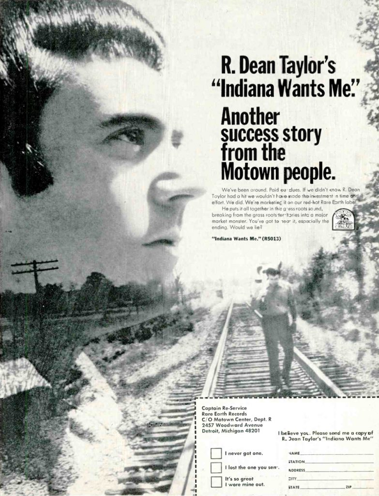 Remembering R Dean Taylor, Singer and Songwriter of 'Indiana Wants Me ...
